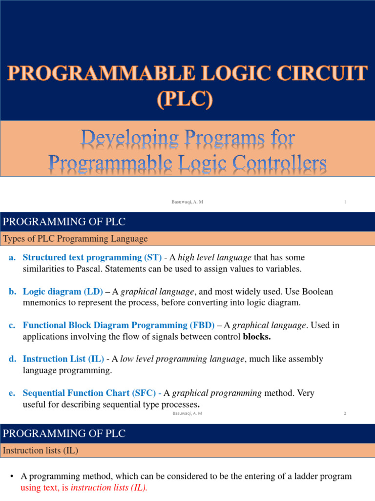 03 - CH3, Programming of PLC | PDF | Programmable Logic Controller | Switch