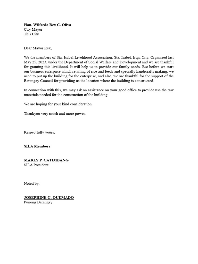 SLP Solicitation Letter | PDF | Cooking, Food & Wine | Lifestyle