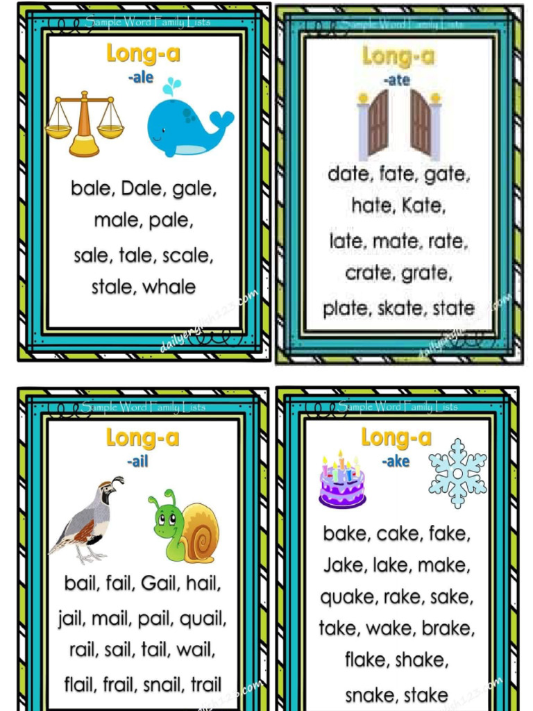 Word With Long A Sound | PDF