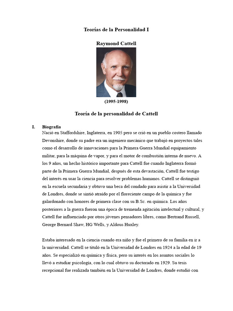Raymond Cattell | PDF | Inteligencia | Sicología