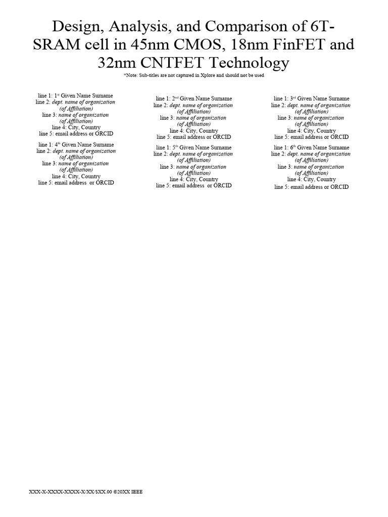 Conference Template A4 | PDF | Carbon Nanotube | Random Access Memory