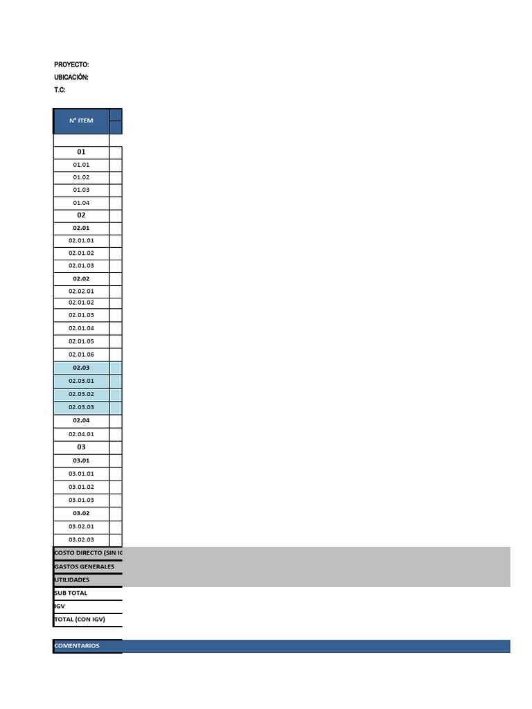 Itemizado Base Rev0 | PDF | Hormigón | Albañilería