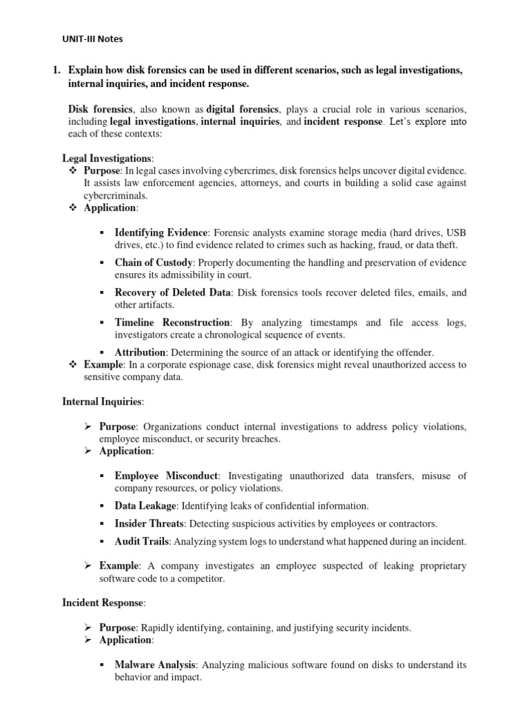 UNIT-III Descriptive Q&A | PDF | Computer Forensics | Malware