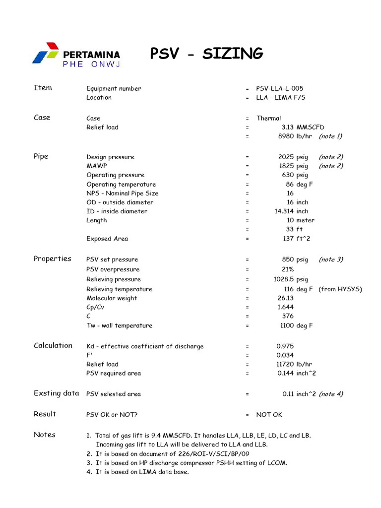 PSV Sizing Analysis for Engineers | PDF | Physical Sciences | Home Appliance