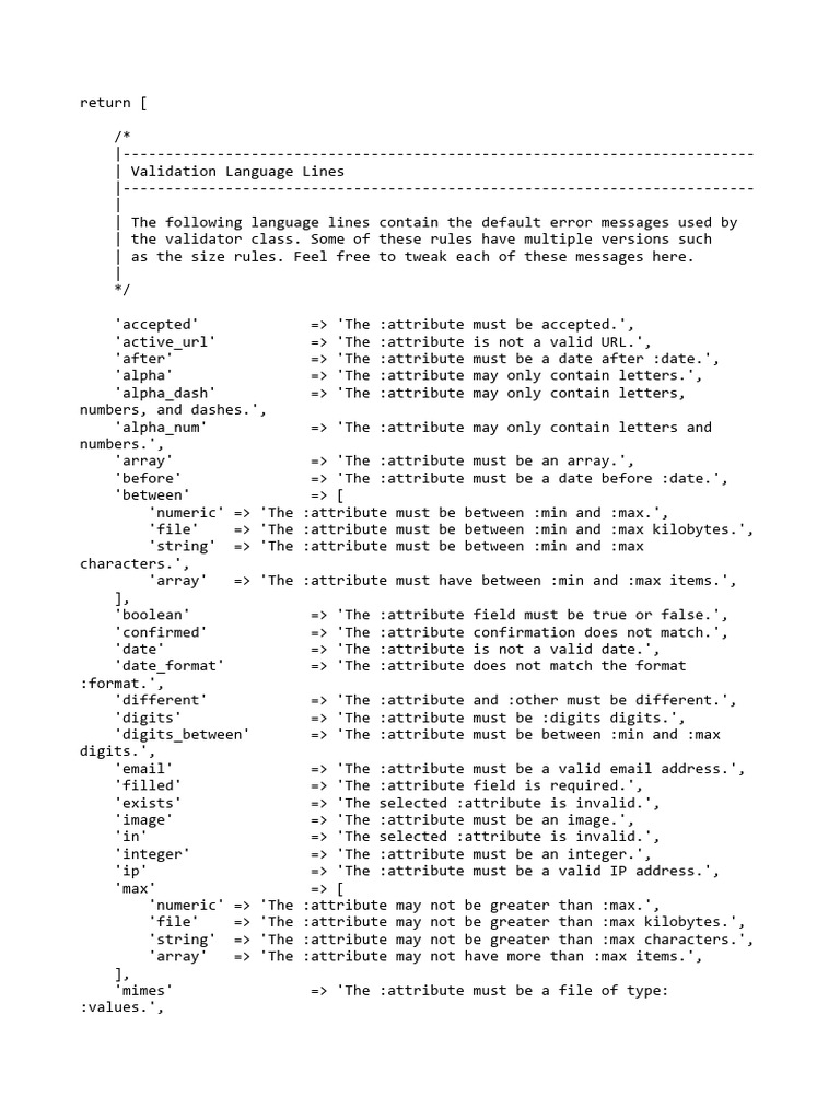 Laravel Validation Rules | PDF | Boolean Data Type | Computer Data Laravel Validation Rules | PDF | Boolean Data Type | Computer Data