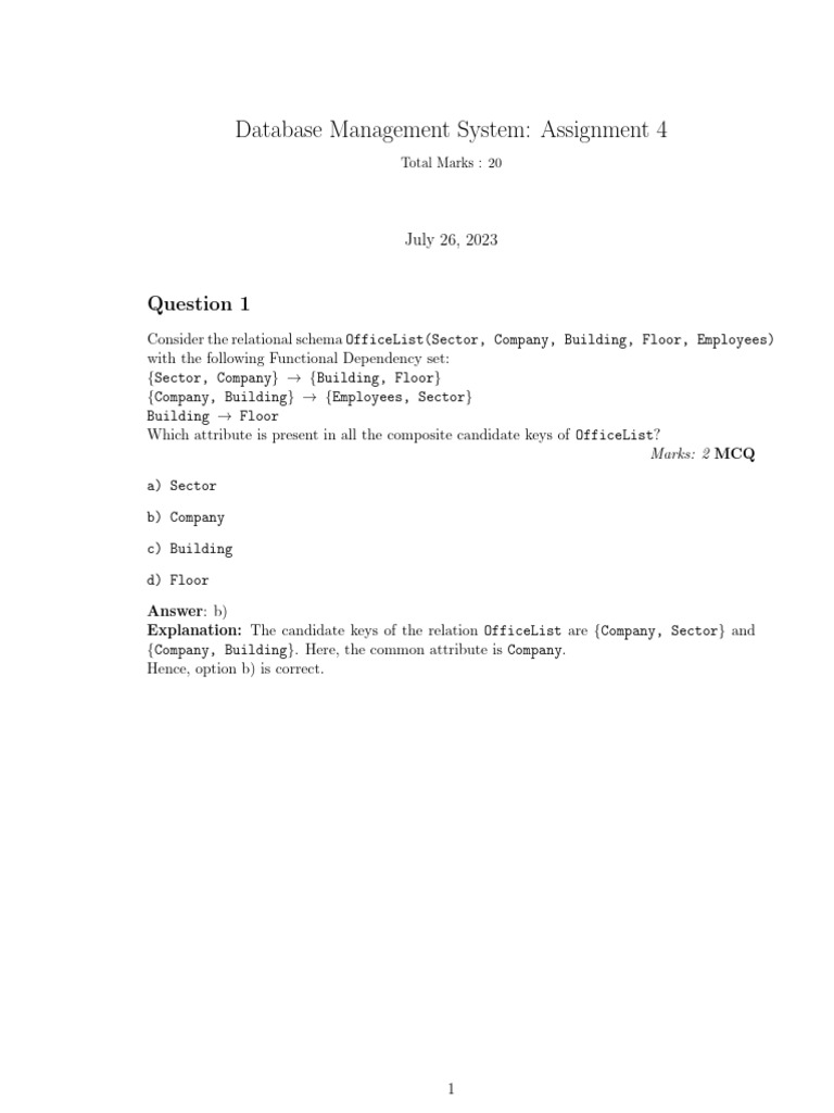 Week 4 Solution | Download Free PDF | Data Model | Data Management