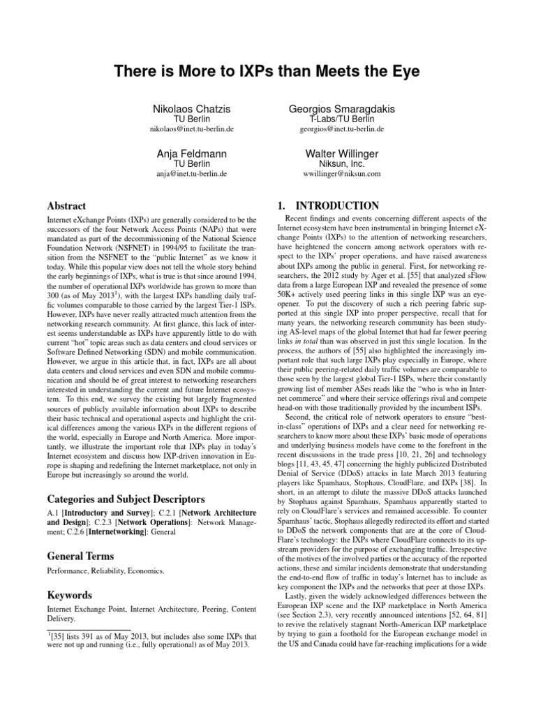 CCR-IXP | PDF | Internet | Telecommunications
