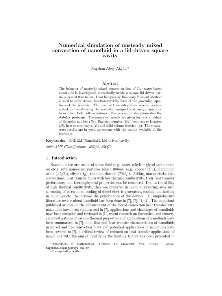 Numerical Simulation of Unsteady Mixed | PDF | Liquids | Metrology Numerical Simulation of Unsteady Mixed | PDF | Liquids | Metrology
