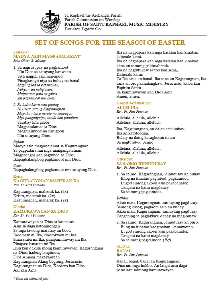 Set of Songs For The Season of Easter | PDF