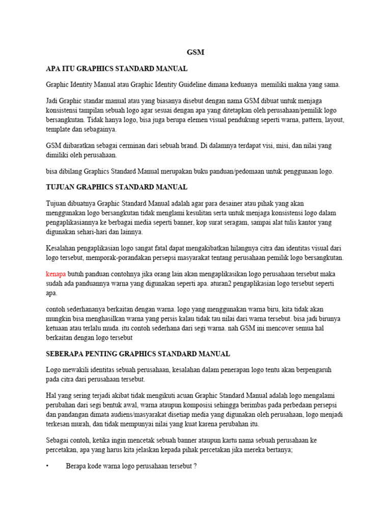 Apa Itu Graphics Standard Manual: Kenapa | PDF
