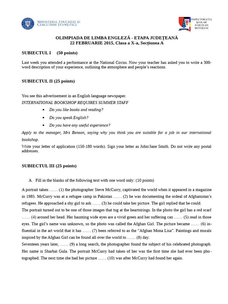 2015_engleza_judeteana_botosani_clasa_a_xa_sectiunea_a_subiecte | PDF