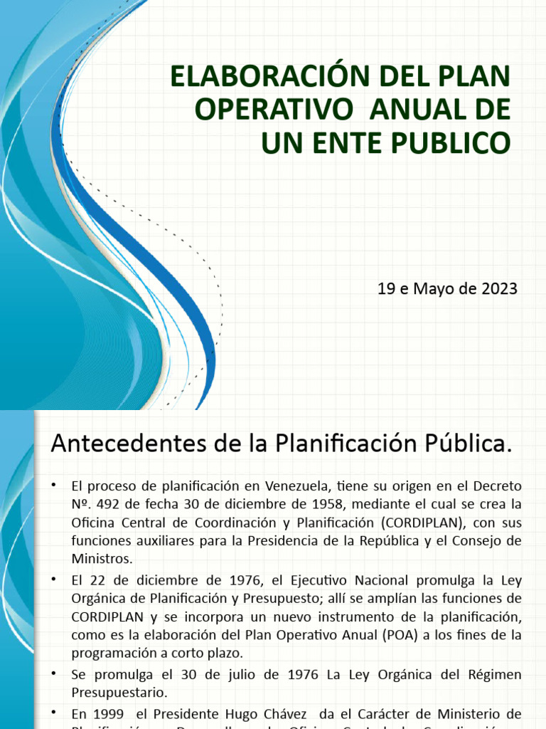 Elaboración del POA en Venezuela | PDF | Planificación | Venezuela