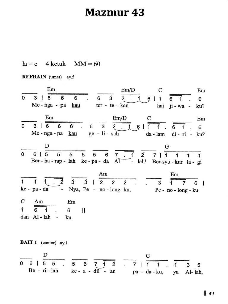 Mazmur 43 Buku A | PDF