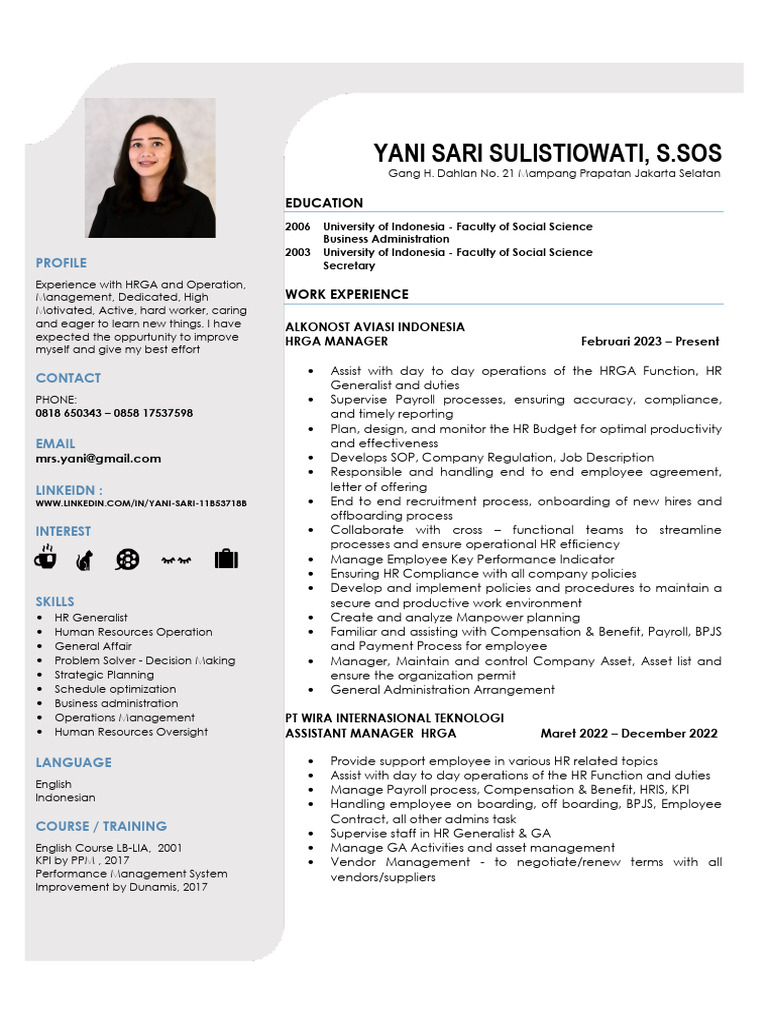 Yani Sari 2024-HRD | PDF | Human Resources | Human Resource Management