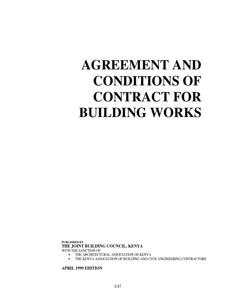 Agreement and Conditions of Contract For Building Works: The Joint ...