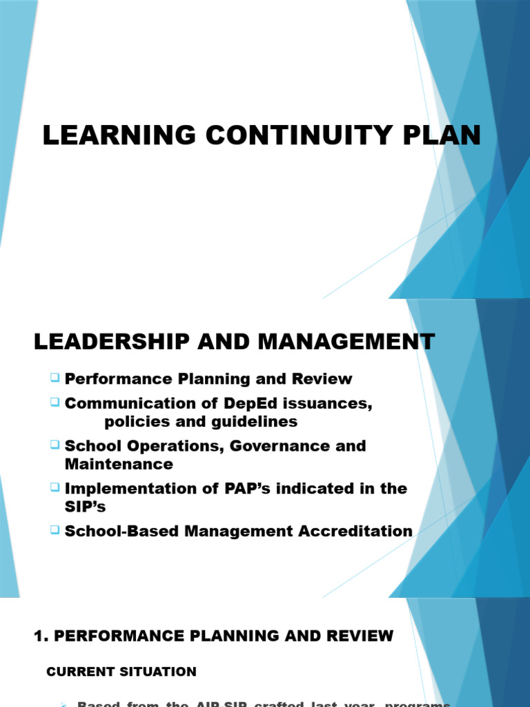 Learning Continuity Plan A | PDF | Governance | Learning