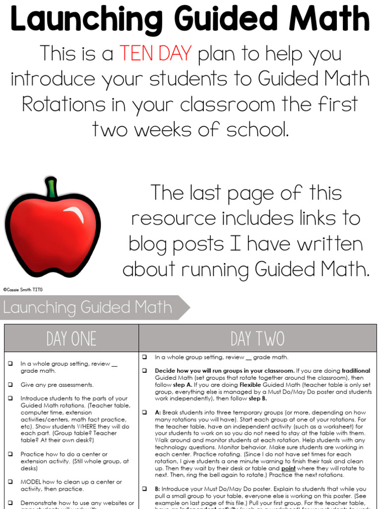 Guided Math Rotations: 10-Day Plan | PDF | Classroom | Teachers