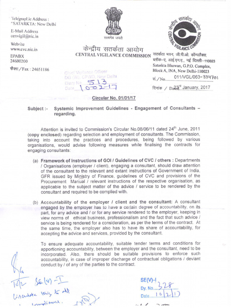 CPWD Guideline For Consultants-334701 | PDF