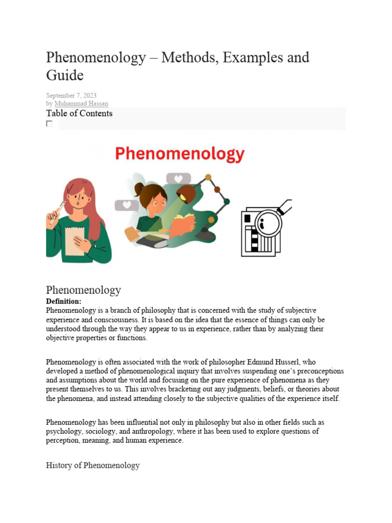Phenomenology | PDF | Phenomenology (Philosophy) | Experience