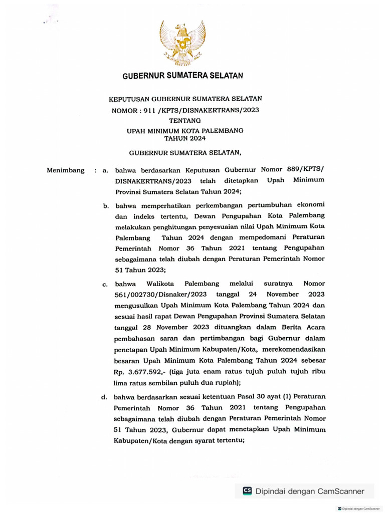 SK - Umk.palembang 2024.IndoHRProfesional | PDF