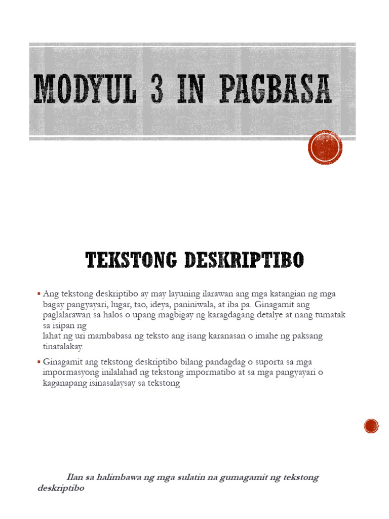 Modyul 3 in Pagbasa | PDF