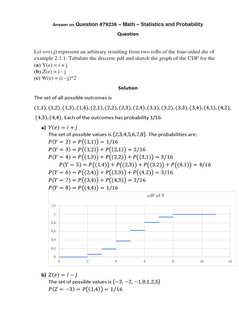 Answer 79236 | Download Free PDF | Probability Distribution | Applied Mathematics