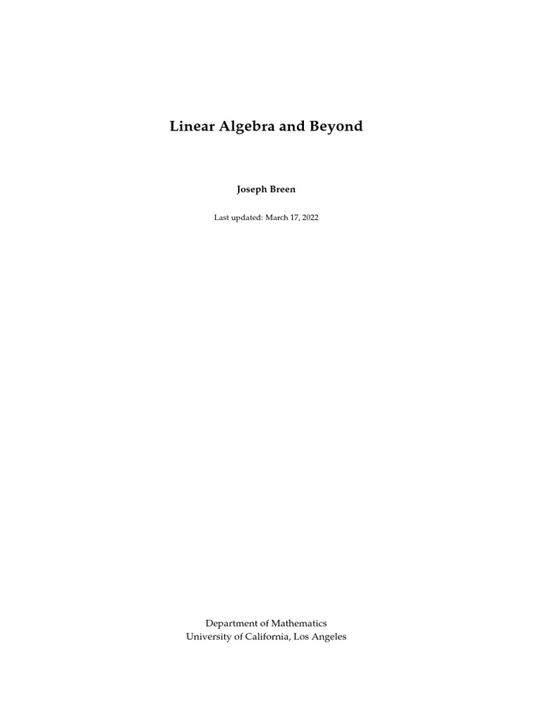 Linear Algebra and Beyond | PDF | Vector Space | Mathematics