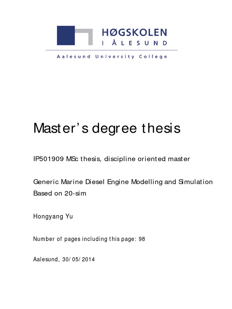 Hongyang Yu - Master Thesis 2014 - Generic Marine Diesel Engine ...