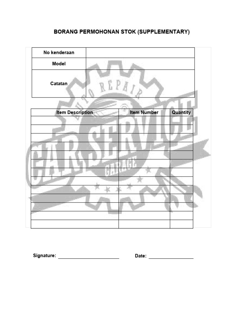 Replacement Parts Order Form | PDF