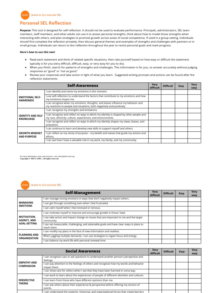 Personal SEL Reflection 12.2023 | PDF | Community | Emotions
