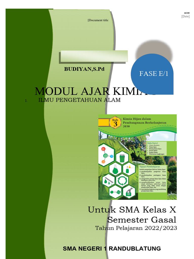 Modul Ajar IPA - Kimia | PDF