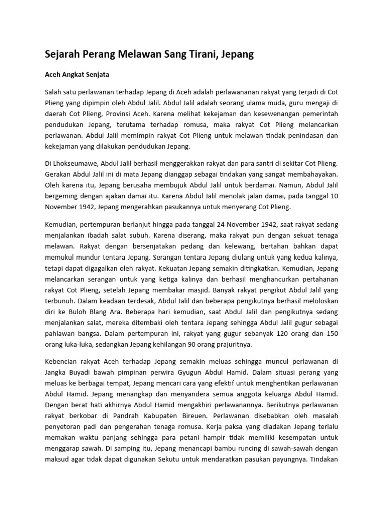 Sejarah Perang Melawan Sang Tirani | PDF