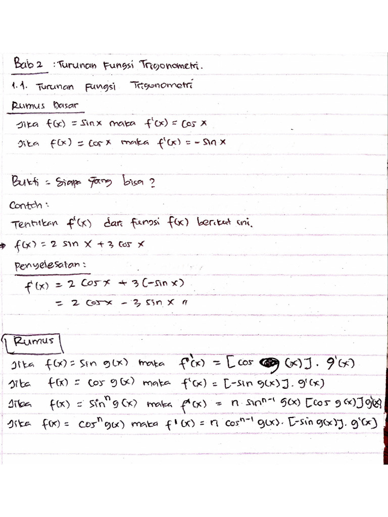 Turunan Fungsi Trigonometri | PDF