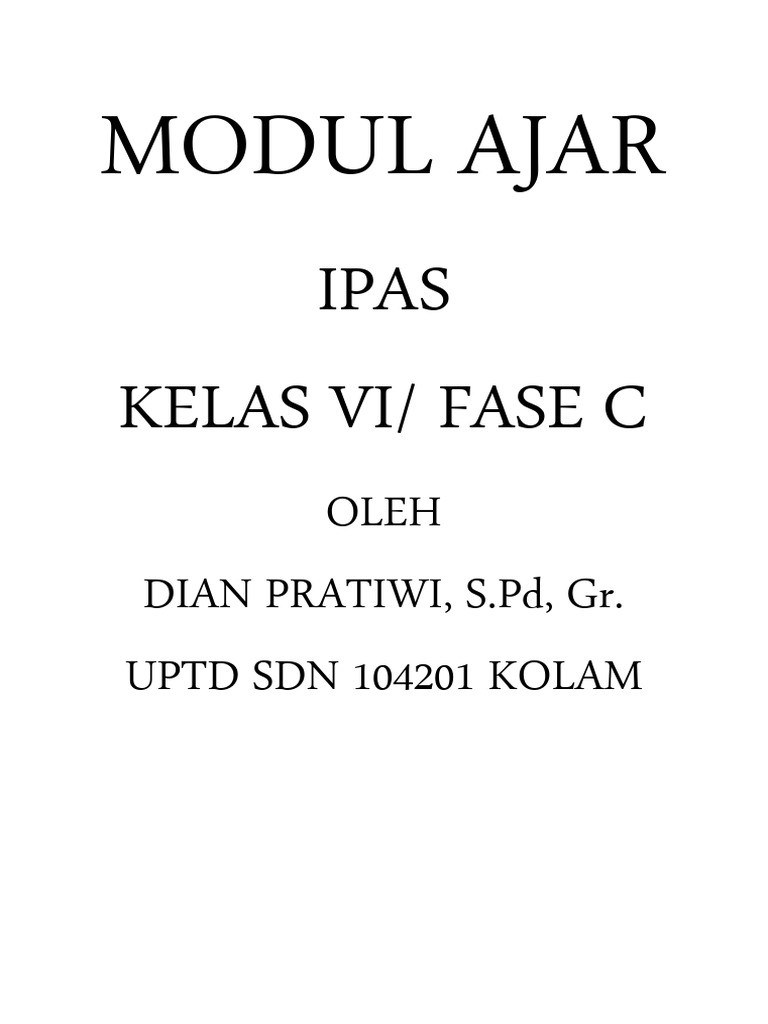 Modul Ajar Ipas Alat Gerak Topik C | PDF