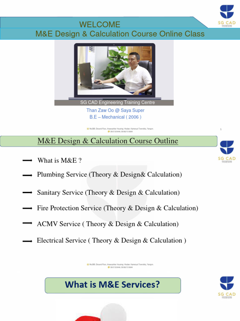 M&E Design & Calculation Introduction Lecture For - 2022 Update | PDF