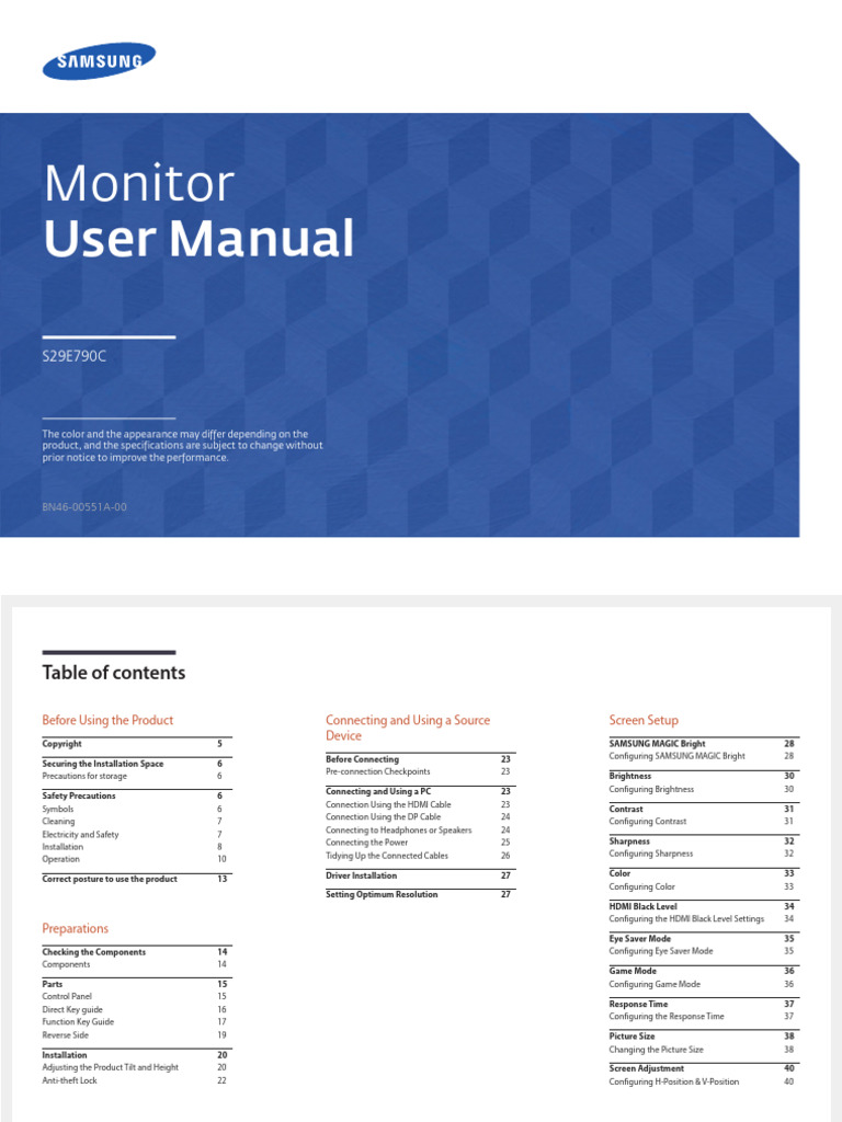 Monitor Samsung 29 Inch Ultrawide | PDF | Hdmi | Ac Power Plugs And Sockets