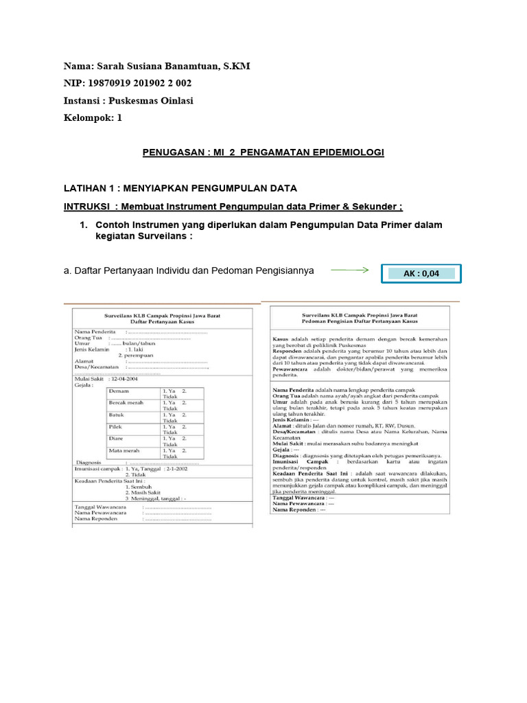 Latihan PB1 - Pengamatan Epidemiologi | PDF
