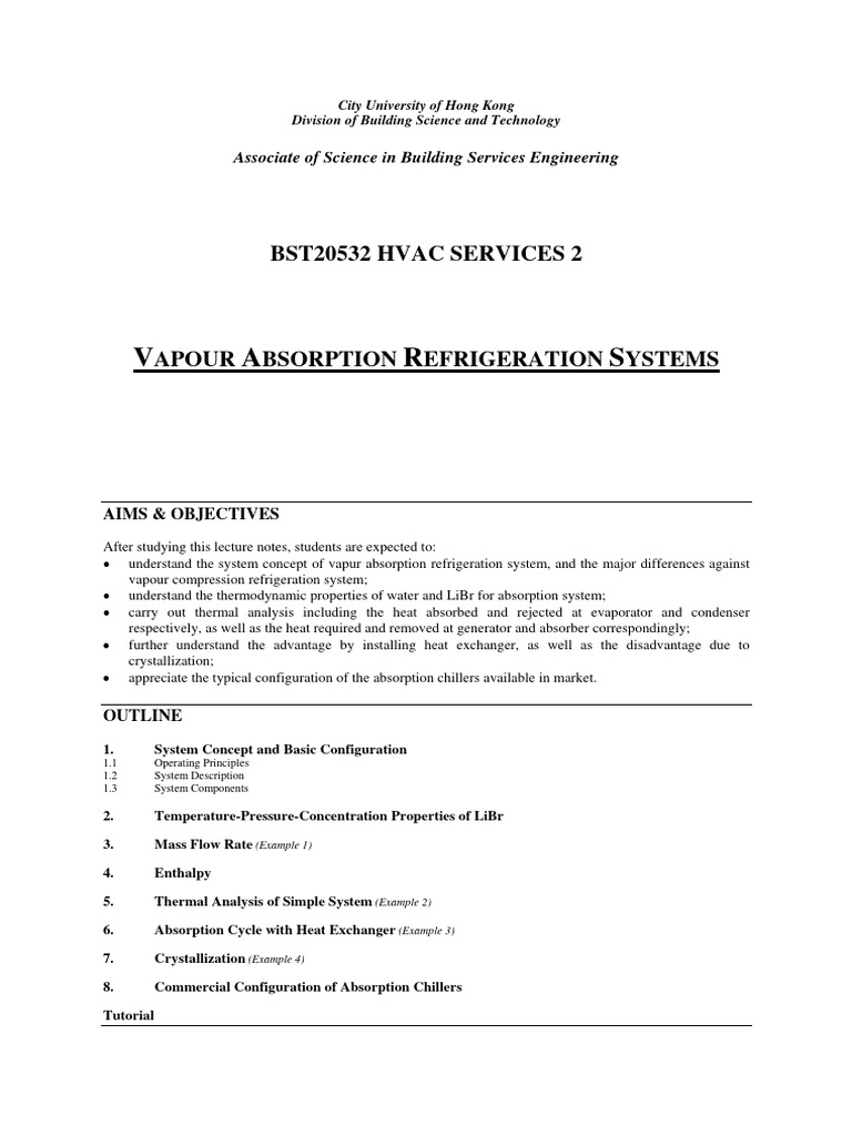 06 Vapour Absorption Ref Systems 06 | PDF | Refrigeration | Heat Exchanger