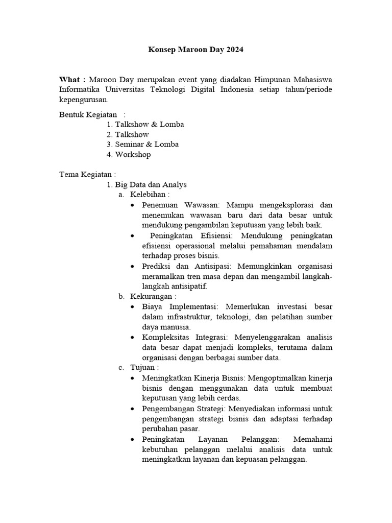 Konsep Maroon Day 2024 | PDF | Bisnis | Seni