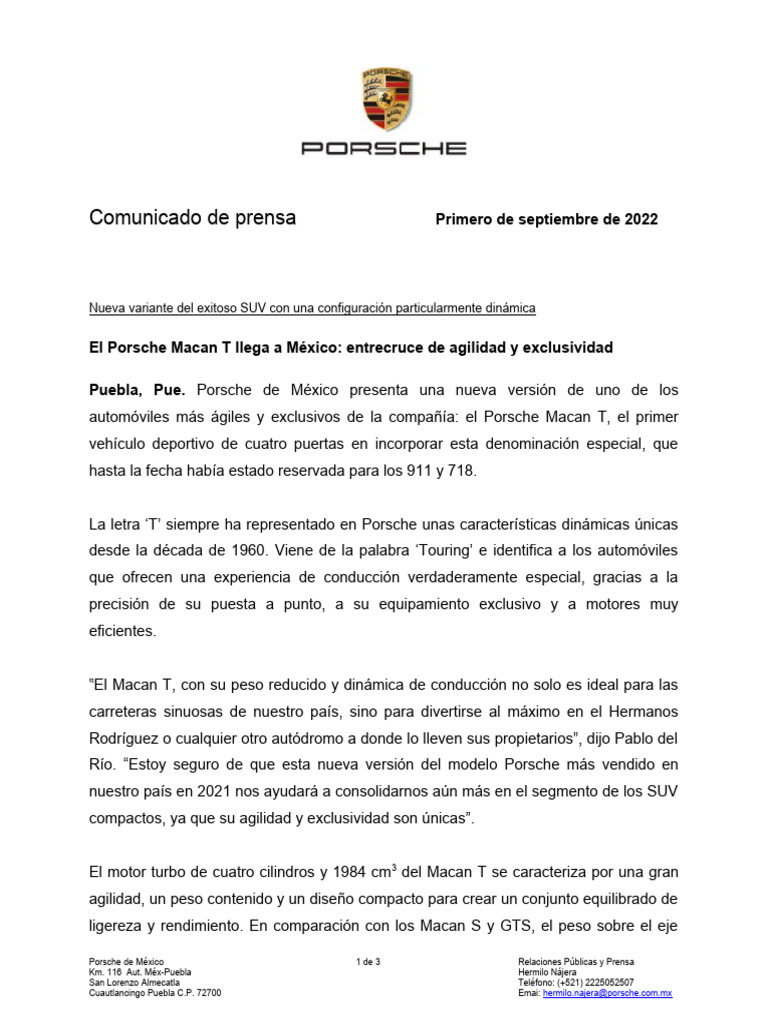 PORSCHE | PDF | Vehículos de lujo | Carros deportivos