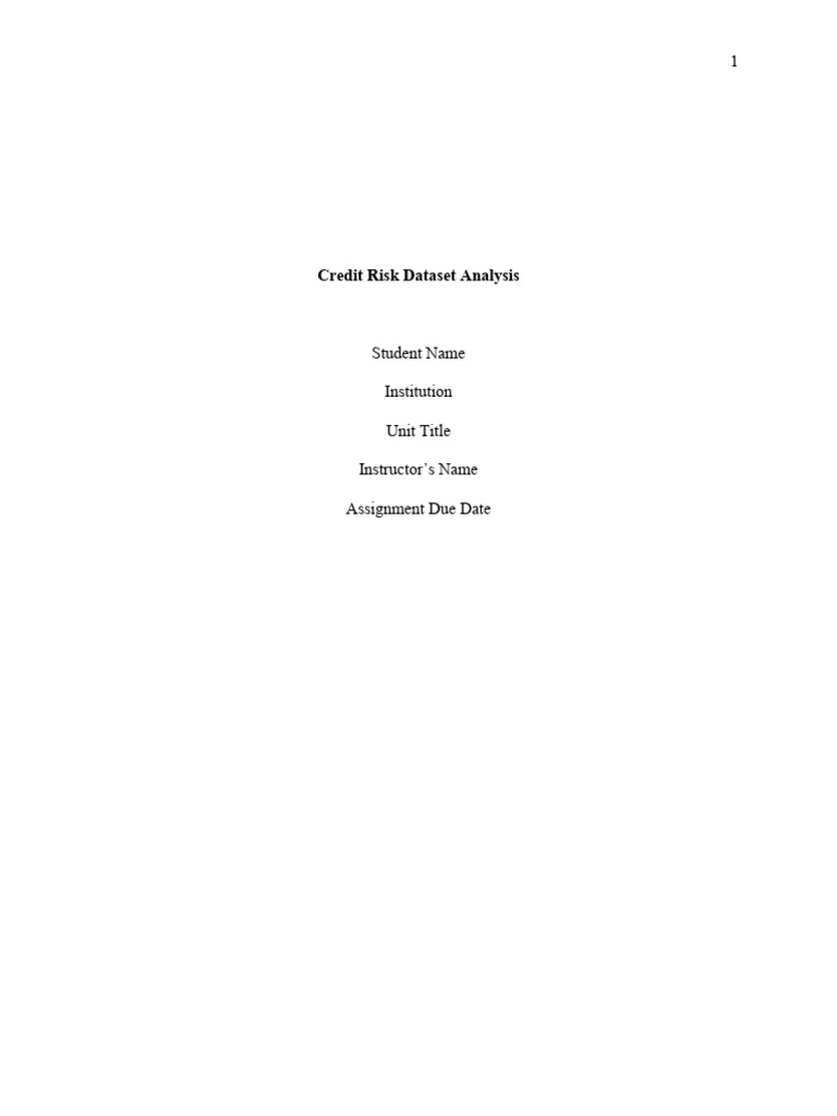 Credit Risk Dataset Analysis | PDF | Errors And Residuals | Coefficient ...