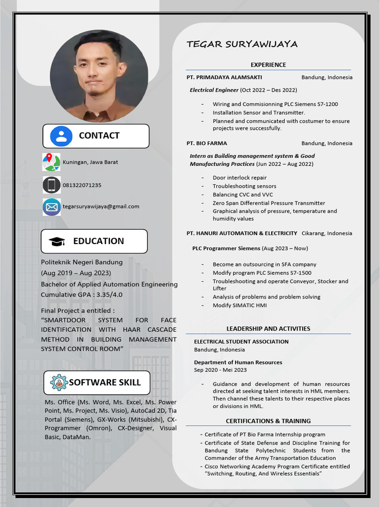 CV - Tegar Suryawijaya | PDF | Computing | Engineering