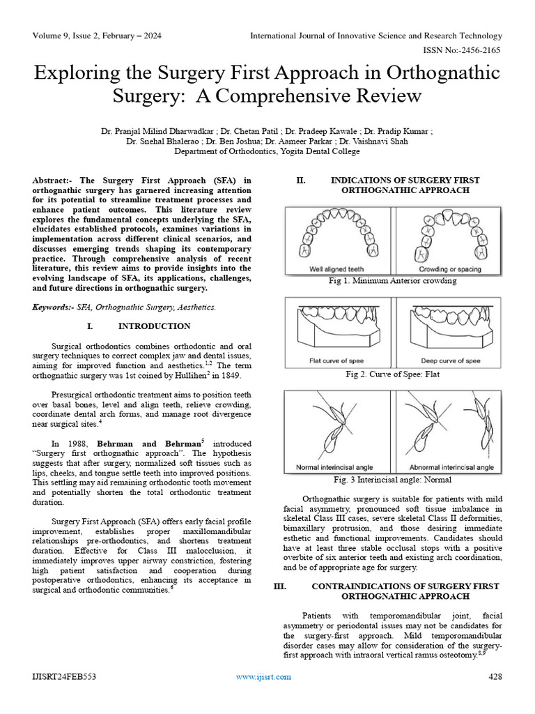 Exploring The Surgery First Approach in Orthognathic Surgery: A ...