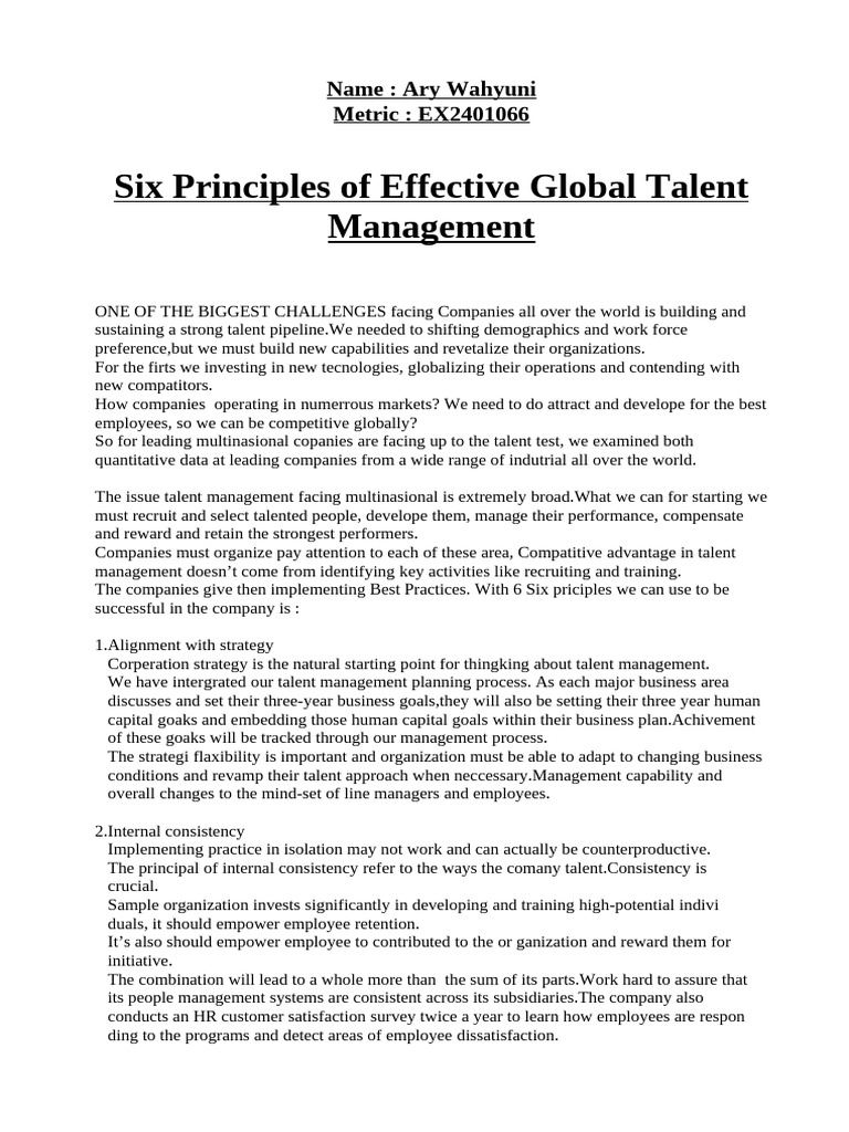 EFFECTIVE GLOBAL TALENT MANAGEMENT | PDF