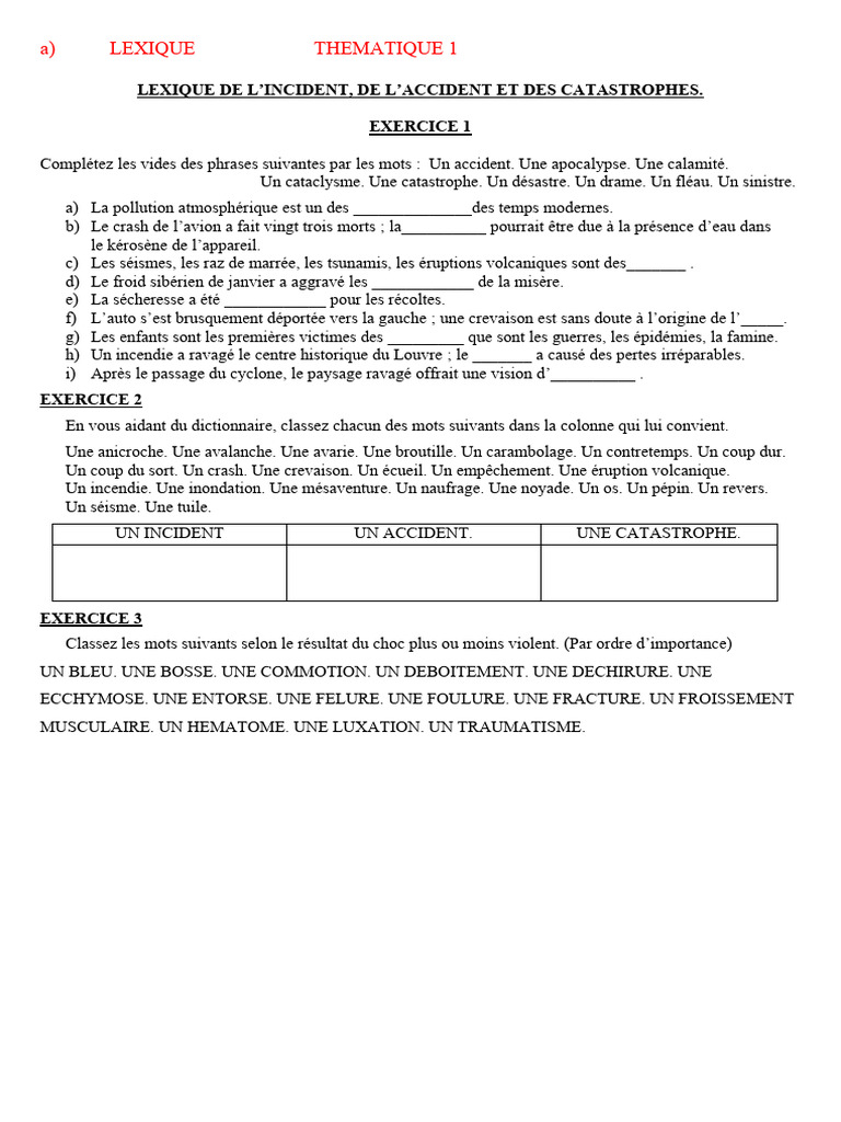 Lexique des faits divers et catastrophes | PDF | Journaux | Journaliste