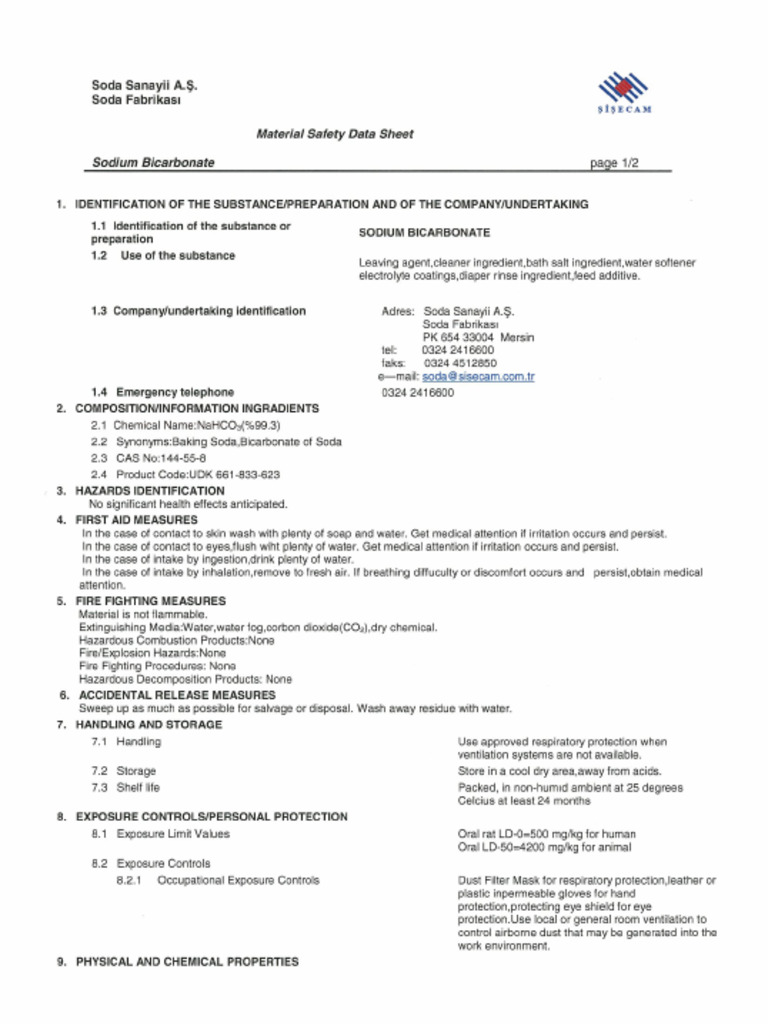 Material Safert Data Sheet - Bic | PDF