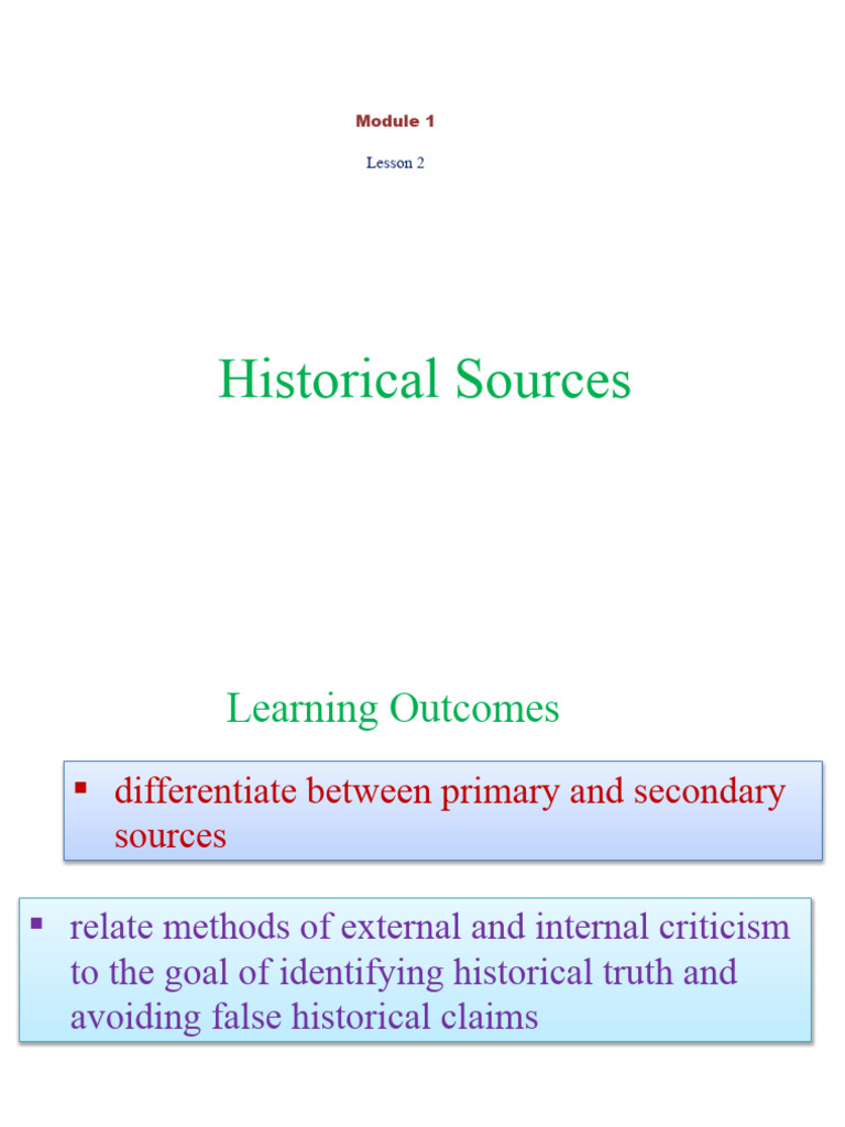 Phil History Module-1 Historical-Sources | PDF