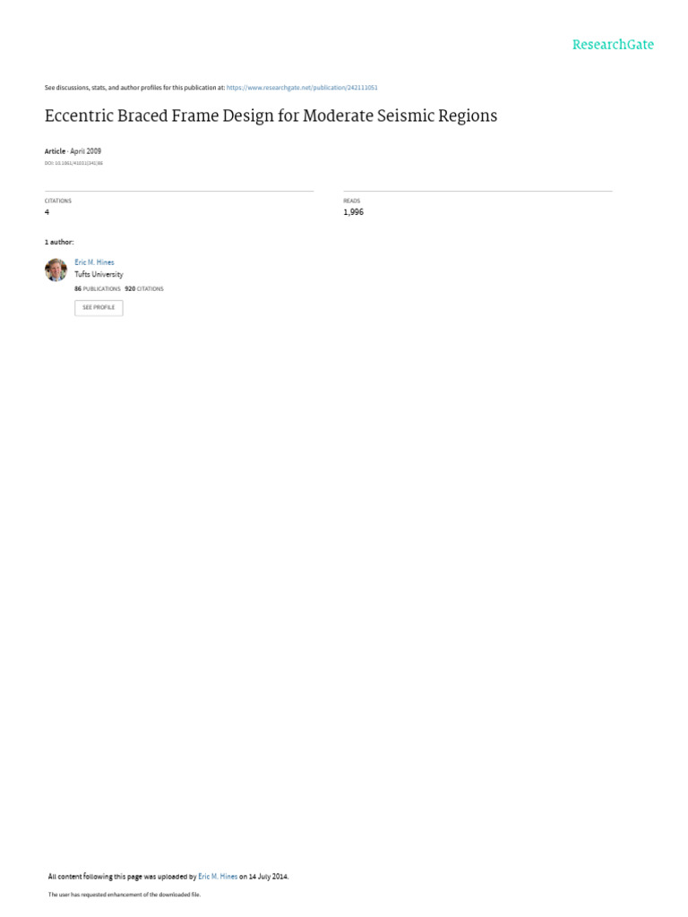 Eccentric_Braced_Frame_Design_for_Moderate_Seismic | PDF | Beam ...