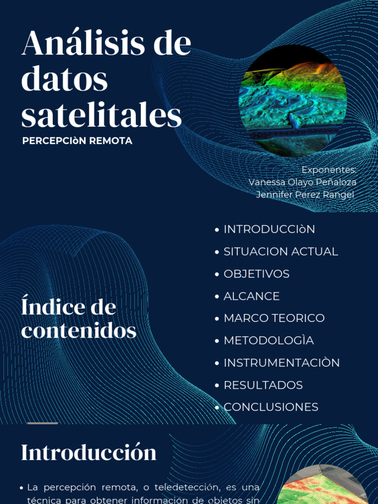 Presentacion Análisis de Datos Satelitales | PDF | Vehículo aéreo no ... Presentacion Análisis de Datos Satelitales | PDF | Vehículo aéreo no ...