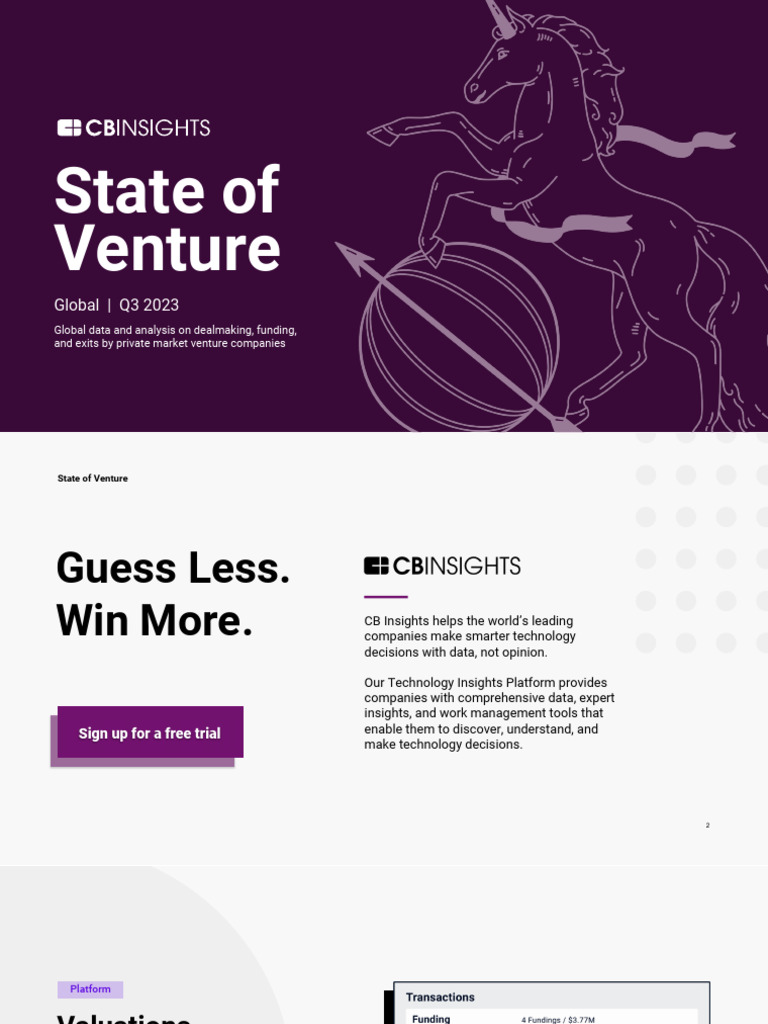 CB Insights Venture Report Q3 2023 | PDF | Venture Capital | Corporate Finance